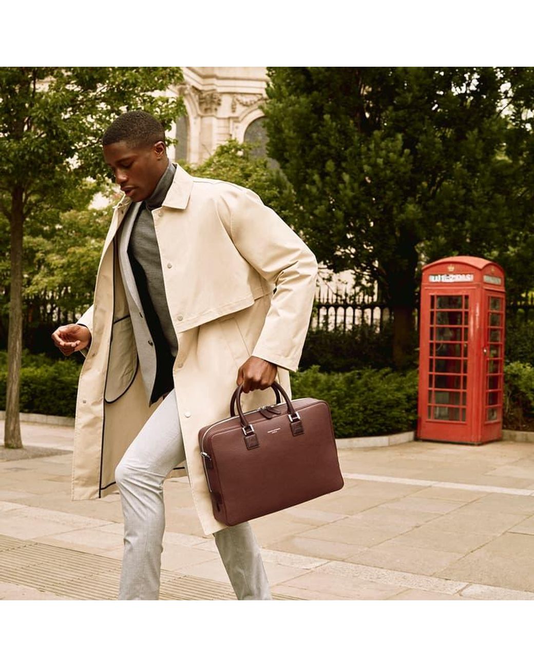 Aspinal of London Mount Street Laptop Briefcase Bag in Brown for Men | Lyst