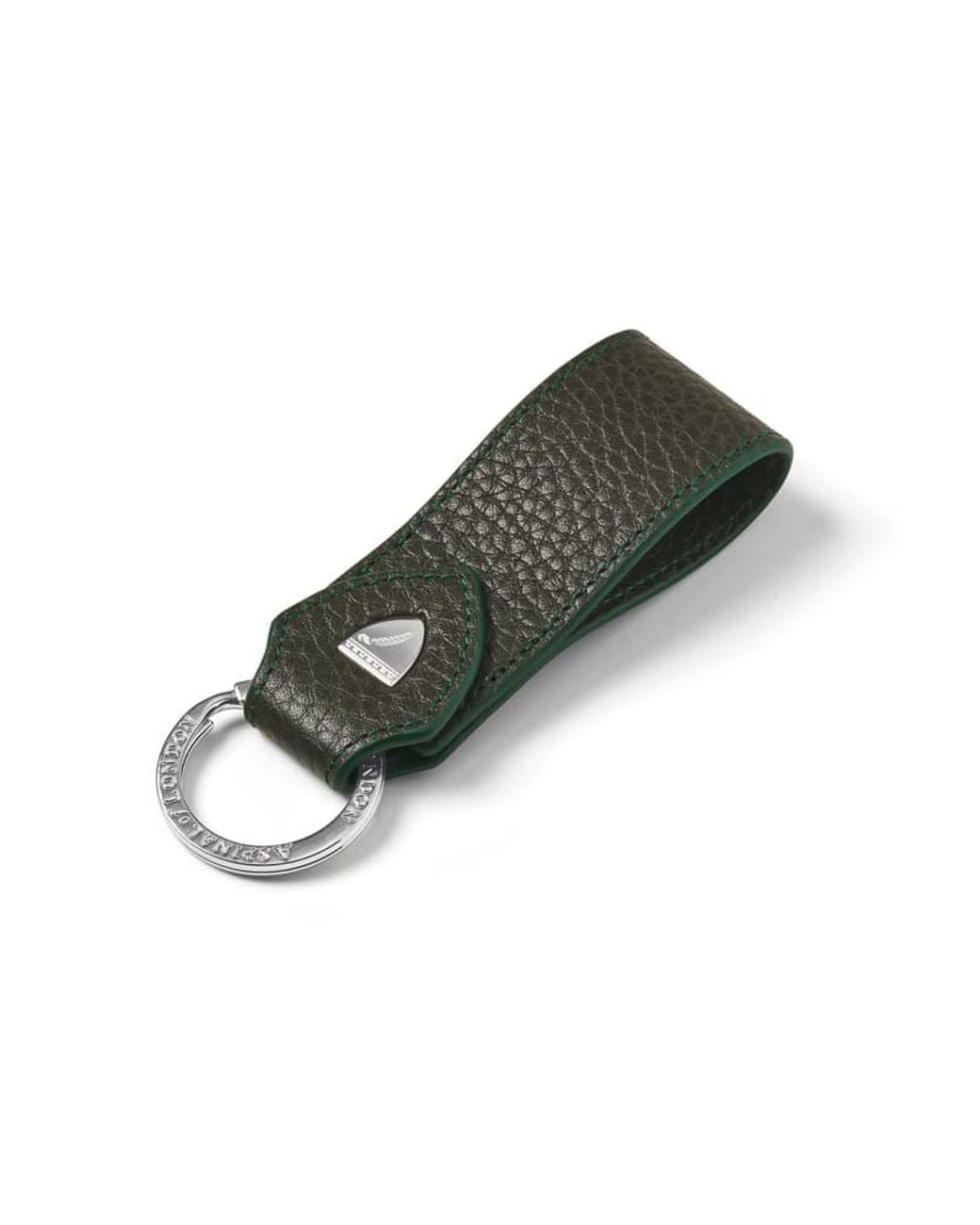 Aspinal of London Small Leather Loop Keyring in Green | Lyst
