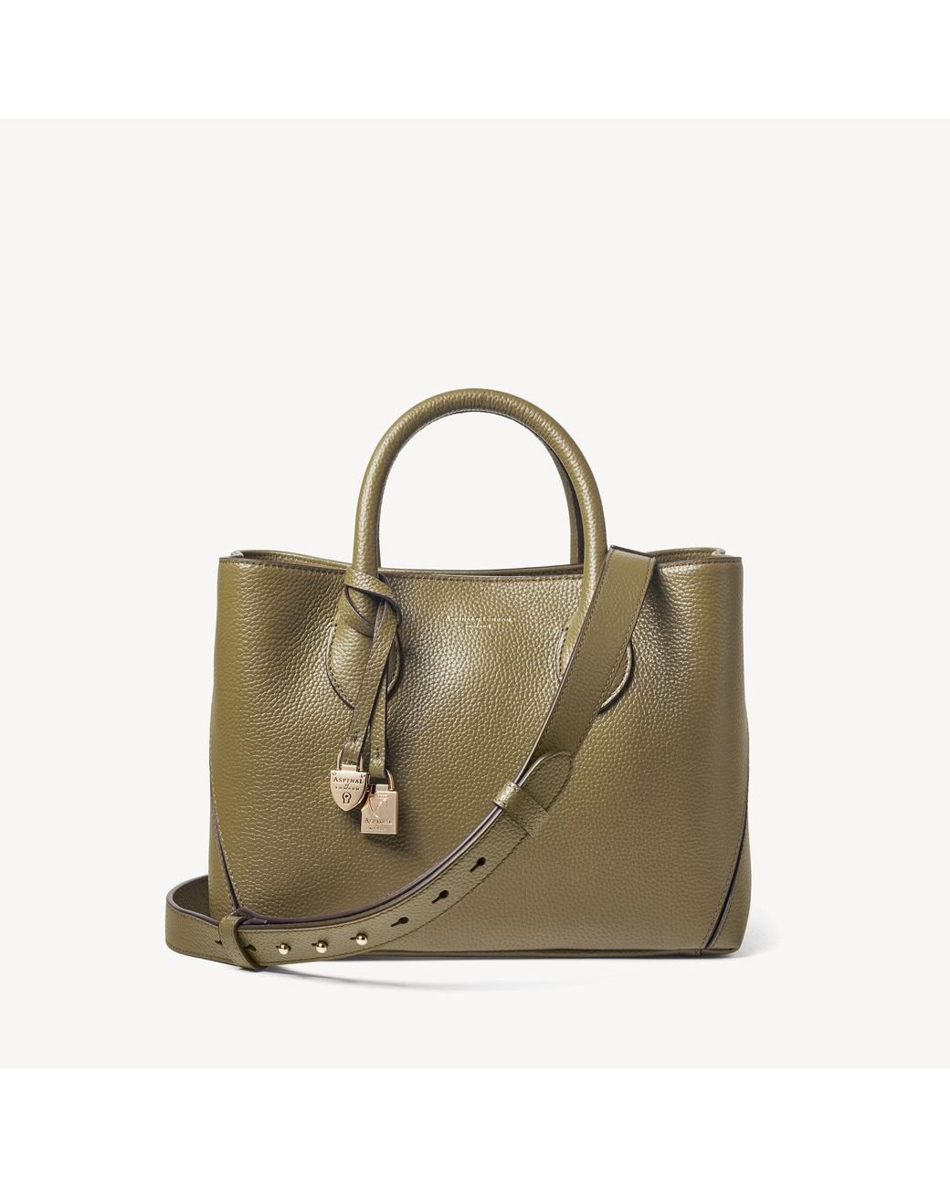 Aspinal of London Green Pebble Leather Midi Tote Bag | Lyst Canada