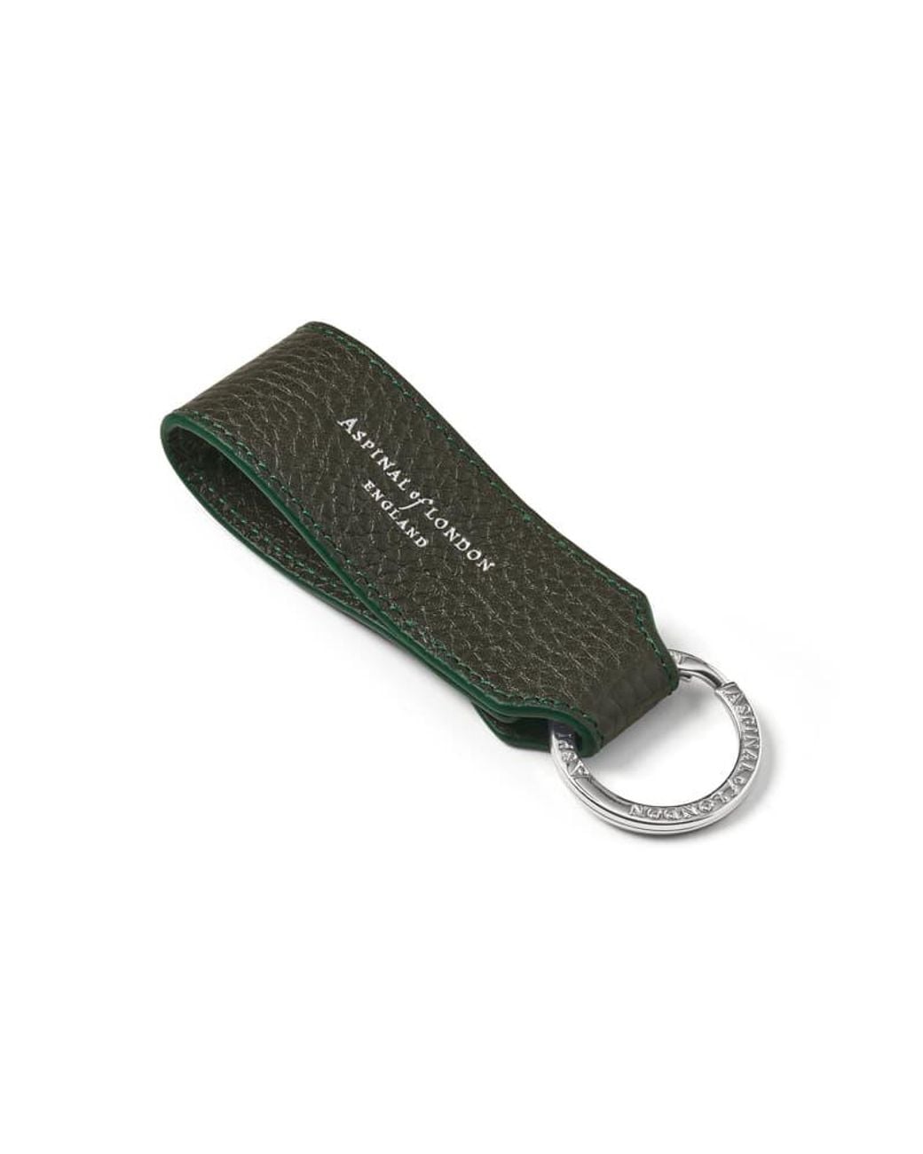 Aspinal of London Small Leather Loop Keyring in Green | Lyst UK