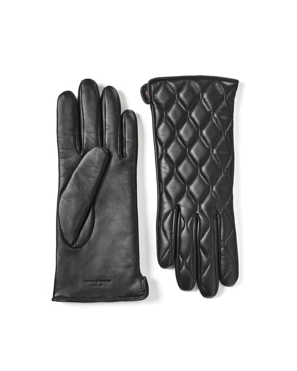 Aspinal of London Quilted Leather Gloves in Black | Lyst