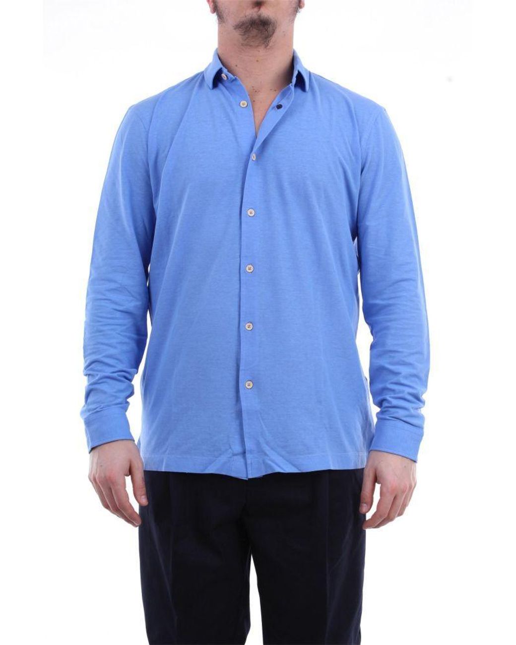 Heritage Men's Ml0842mazzurro Light Blue Cotton Shirt for Men - Lyst