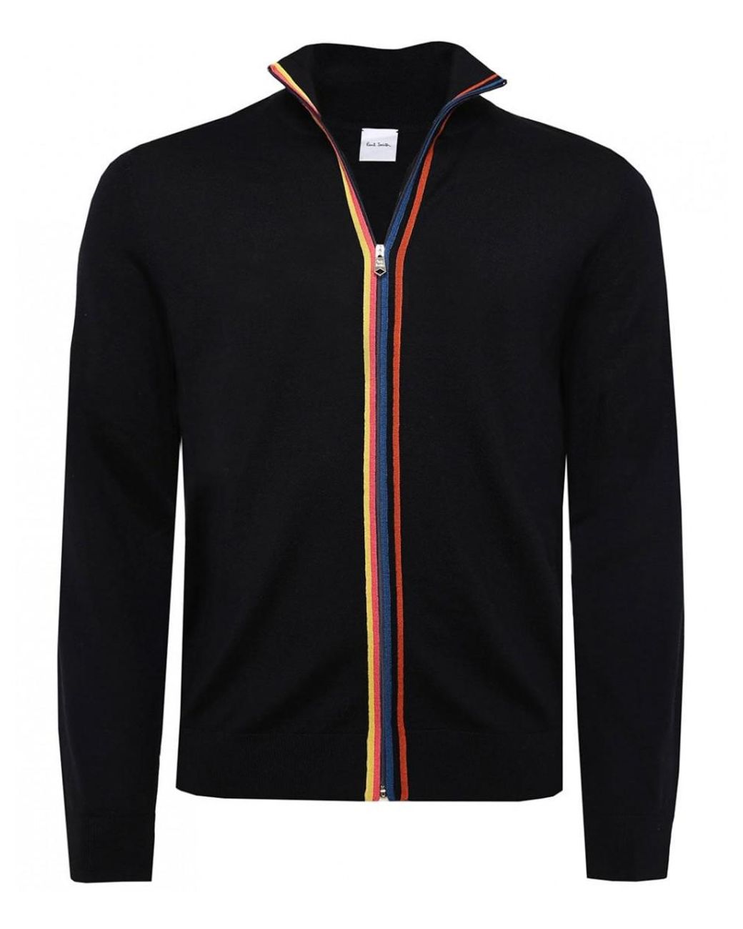 Paul Smith Zip-through Merino Wool Artist Stripe Cardigan in Black for ...