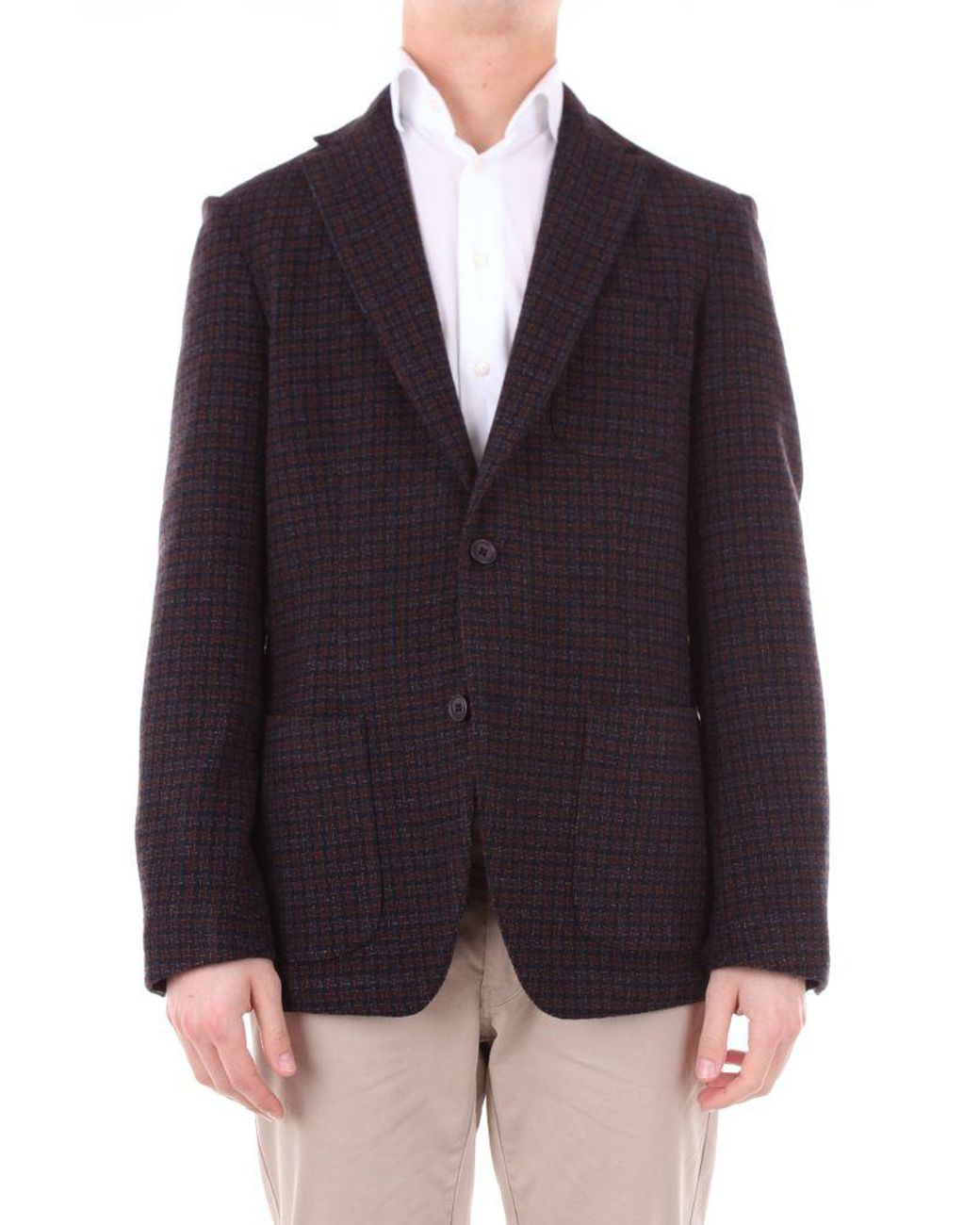 Altea Wool Jacket Men Brown And Blue for Men - Lyst