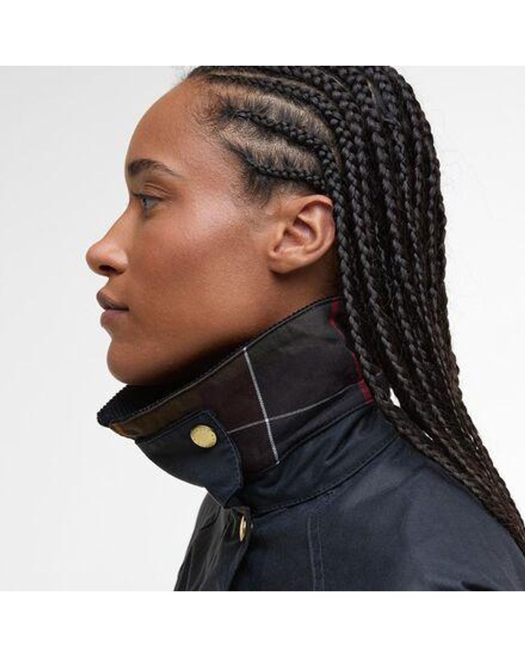 Barbour Cropped Beadnell Wax Jacket in Blue | Lyst