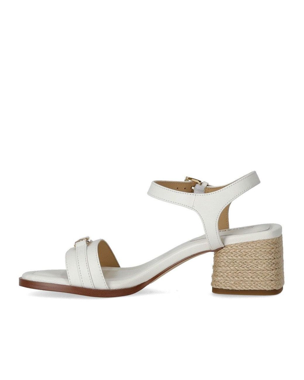 Michael Kors Mandy Heeled Sandal in White | Lyst