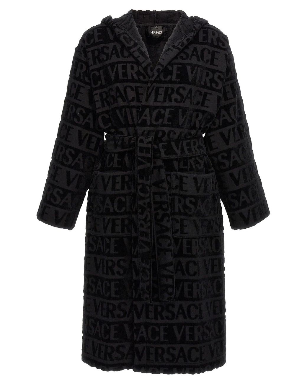 Versace 'Versace Allover' Bathrobe in Black for Men | Lyst
