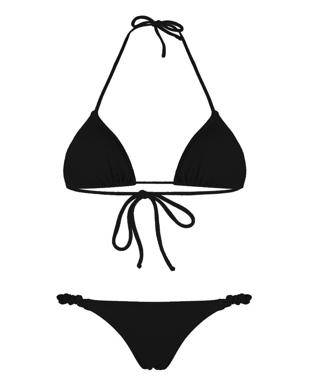 Reina Olga Sliding Triangle Top With Scrunch Side Bottom in Black | Lyst Reina Olga Sliding Triangle Top With Scrunch Side Bottom in Black | Lyst