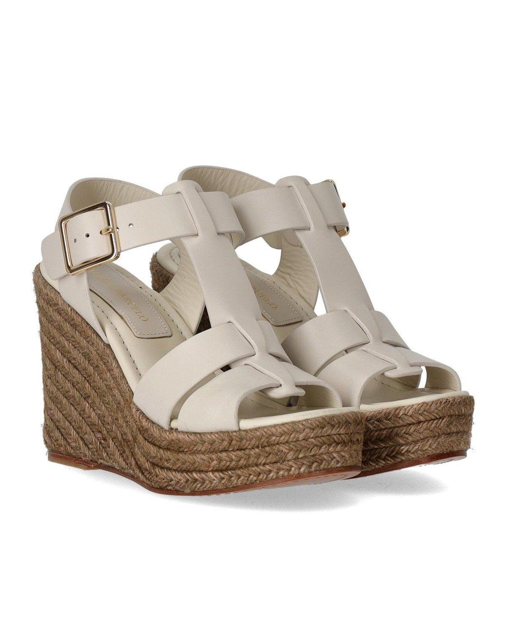 Paloma Barceló Alison Wedge Sandal in Metallic | Lyst