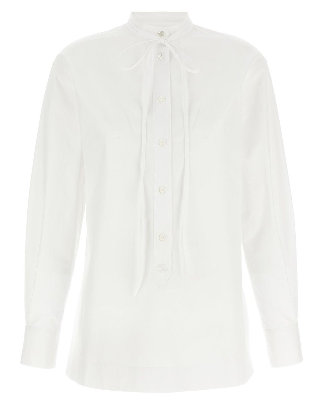 Gucci Double G Embroidery Shirt in White | Lyst UK