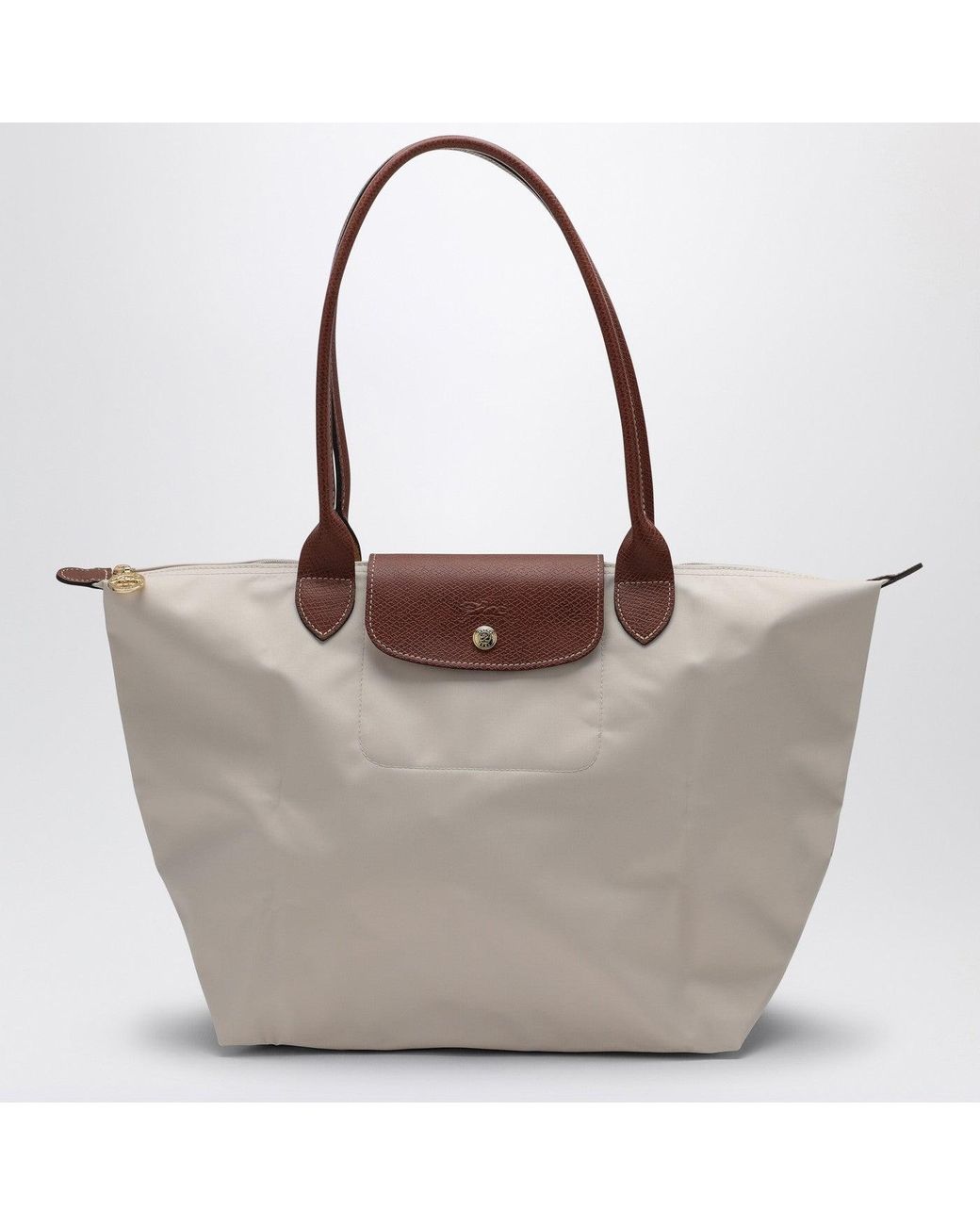 Longchamp Paper Coloured Le Pliage Original L Bag in Brown | Lyst