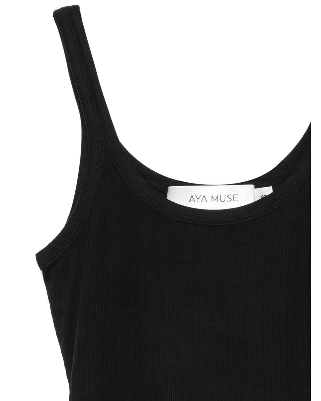AYA MUSE Ribbed Scoop Tank in Black | Lyst