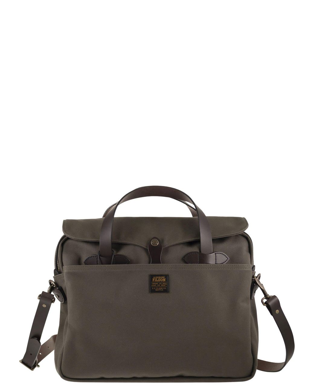 Filson Original Briefcase Fabric And Leather Bag in Black | Lyst