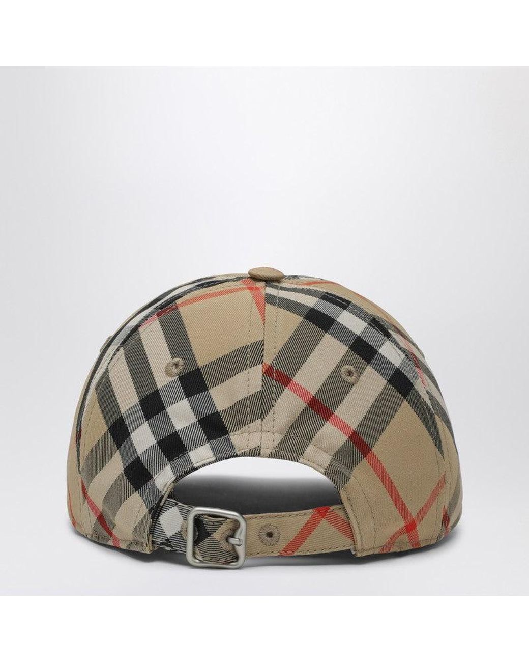 Burberry Baseball Cap Check Pattern With Ekd in Natural | Lyst UK