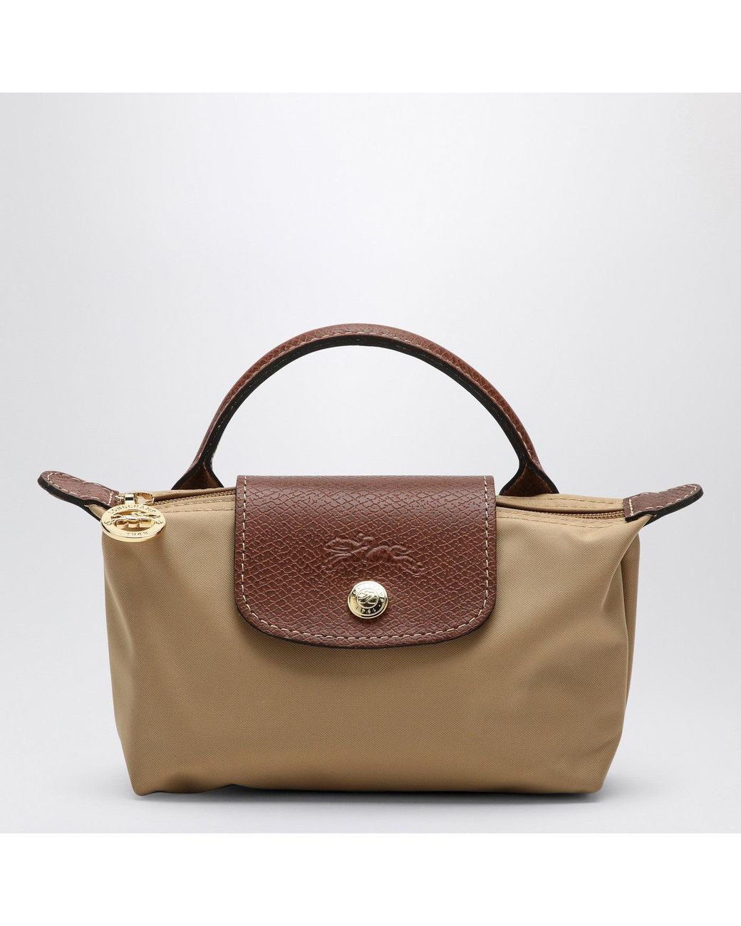 Longchamp Le Pliage Original Fawn-Coloured Clutch Bag in Brown | Lyst UK