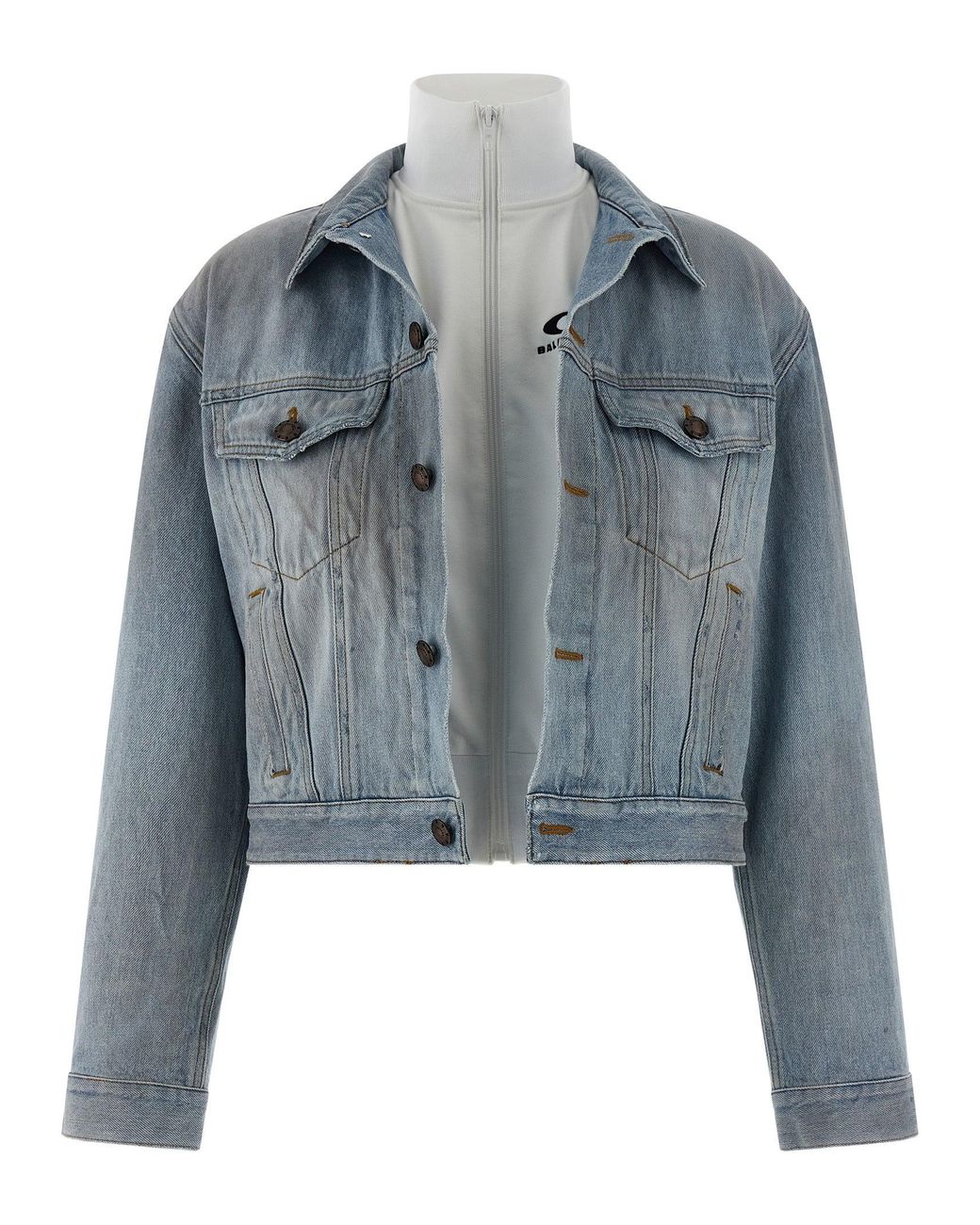 Balenciaga Double Layer Jacket in Blue | Lyst UK