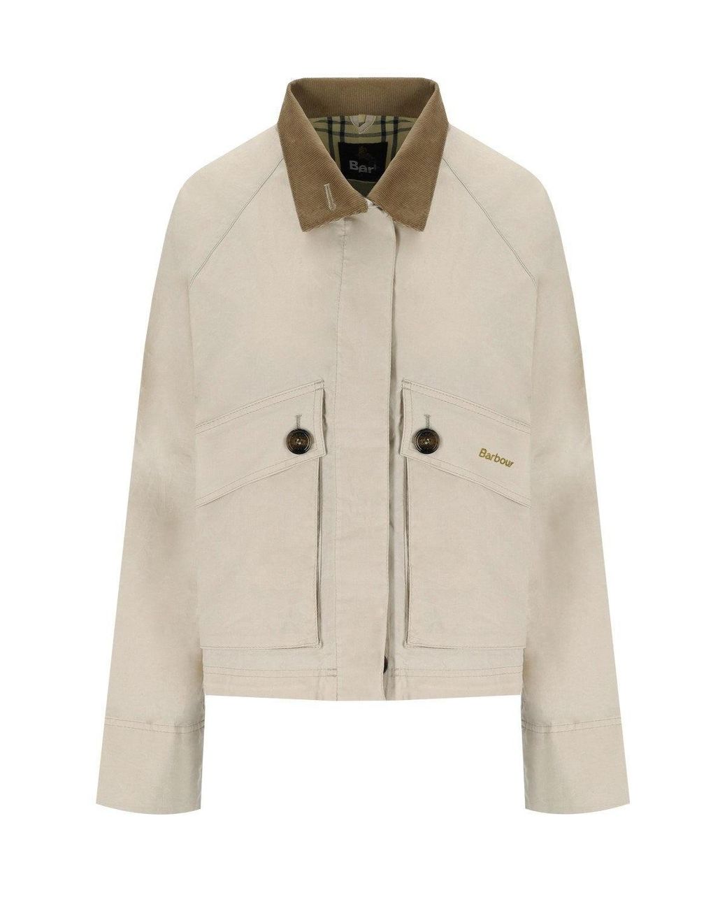 Barbour Crowdown Showerproof Jacket in Natural | Lyst