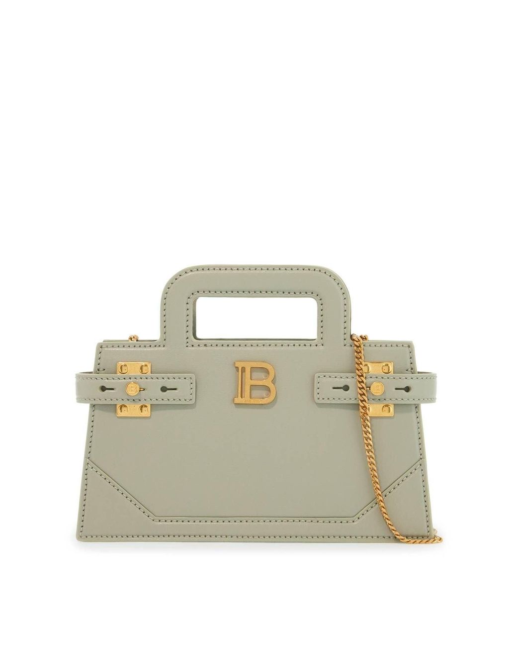 Balmain Small Top Handle B-Buzz Bag in Green | Lyst