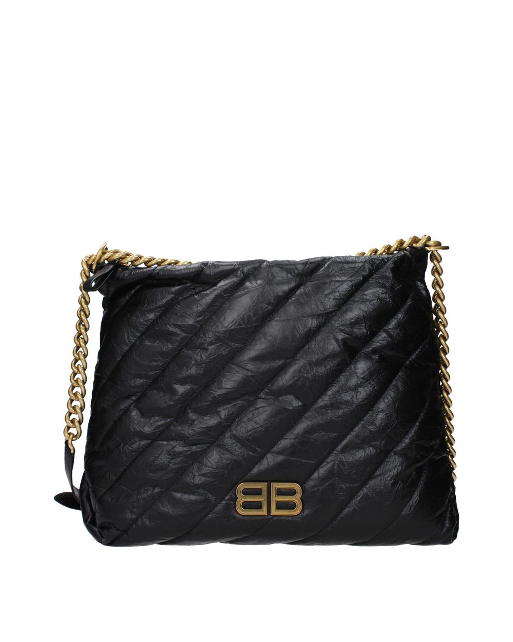 Balenciaga Shoulder Bags Crush Leather in Black | Lyst UK