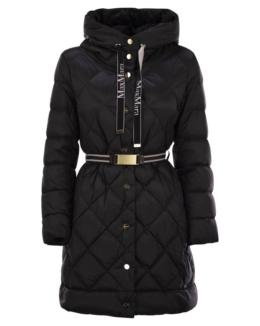 Max Mara Trecap Drip Proof Canvas Parka With Hood in Black | Lyst