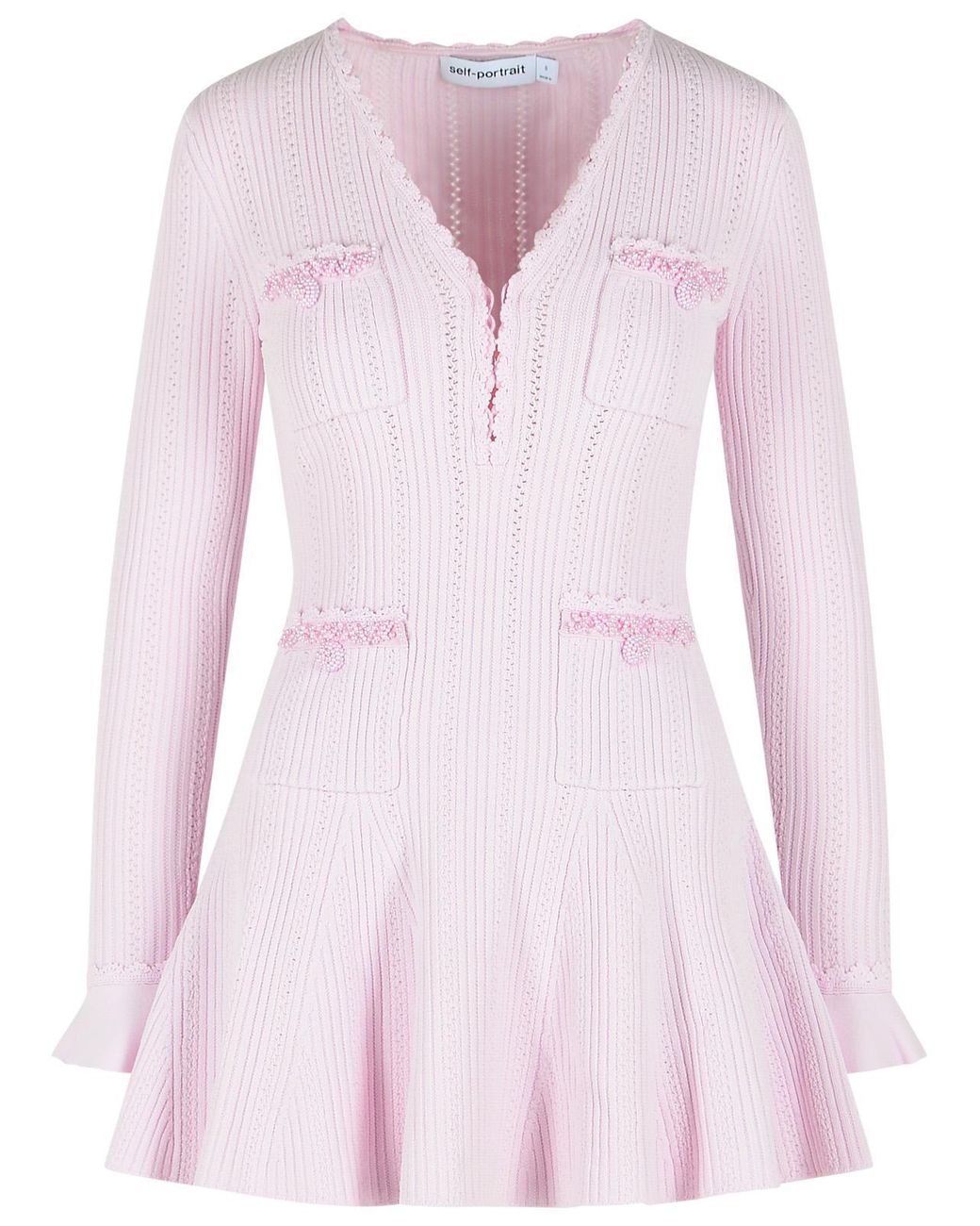 Self-Portrait Self Portrait Viscose Blend Mini Dress in Pink | Lyst