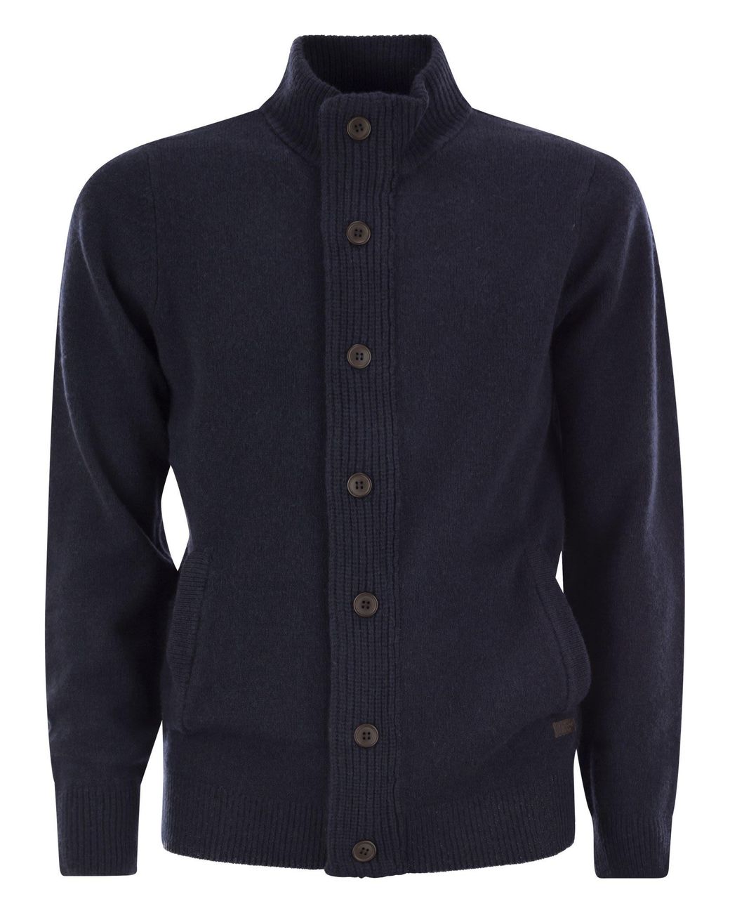 Barbour Cardigan With Zip And Buttons in Blue for Men | Lyst