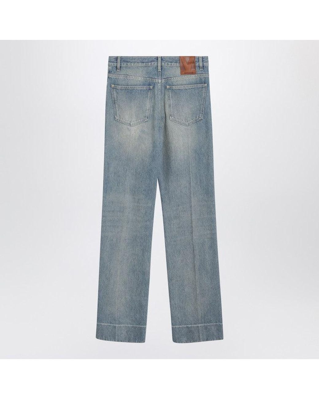 Valentino Light Washed Effect Jeans in Blue | Lyst UK