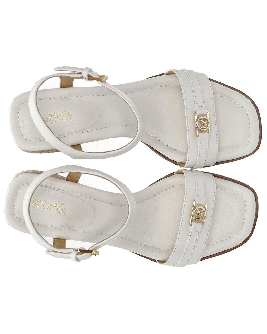 Michael Kors Mandy Heeled Sandal in White | Lyst