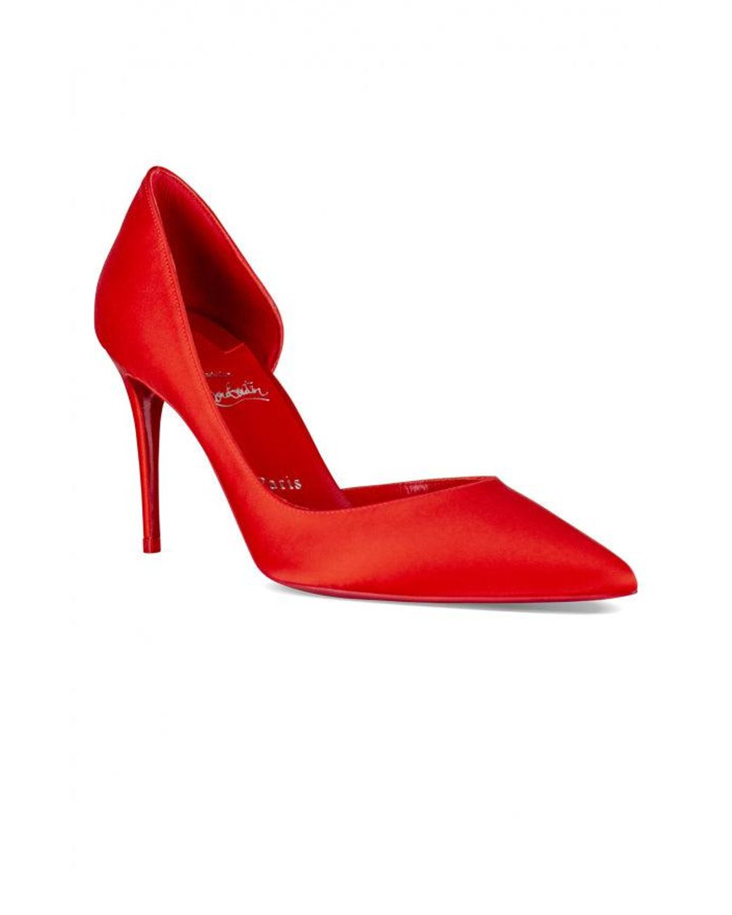 Christian Louboutin Iriza Satin Pointed-Toe Pumps in Red | Lyst