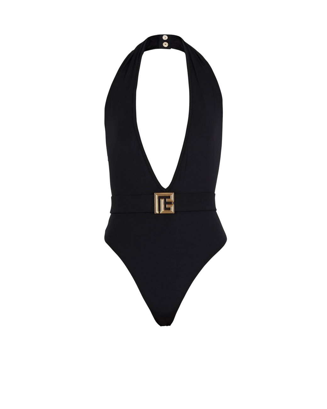 Balmain One-Piece Swimsuit With Pb Logo in Black | Lyst