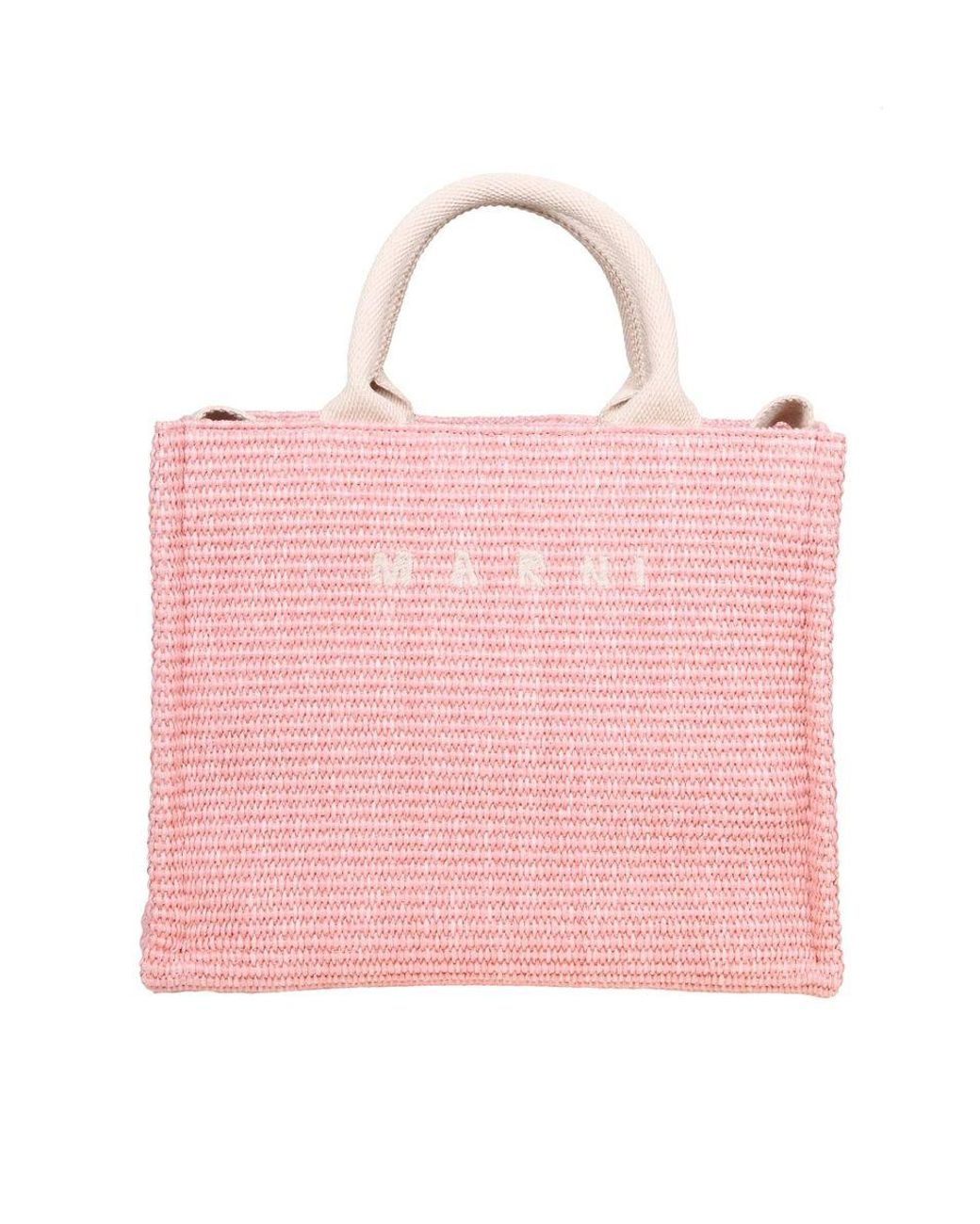 Marni Raffia Effect Small Tote Bag in Pink | Lyst Marni Raffia Effect Small Tote Bag in Pink | Lyst