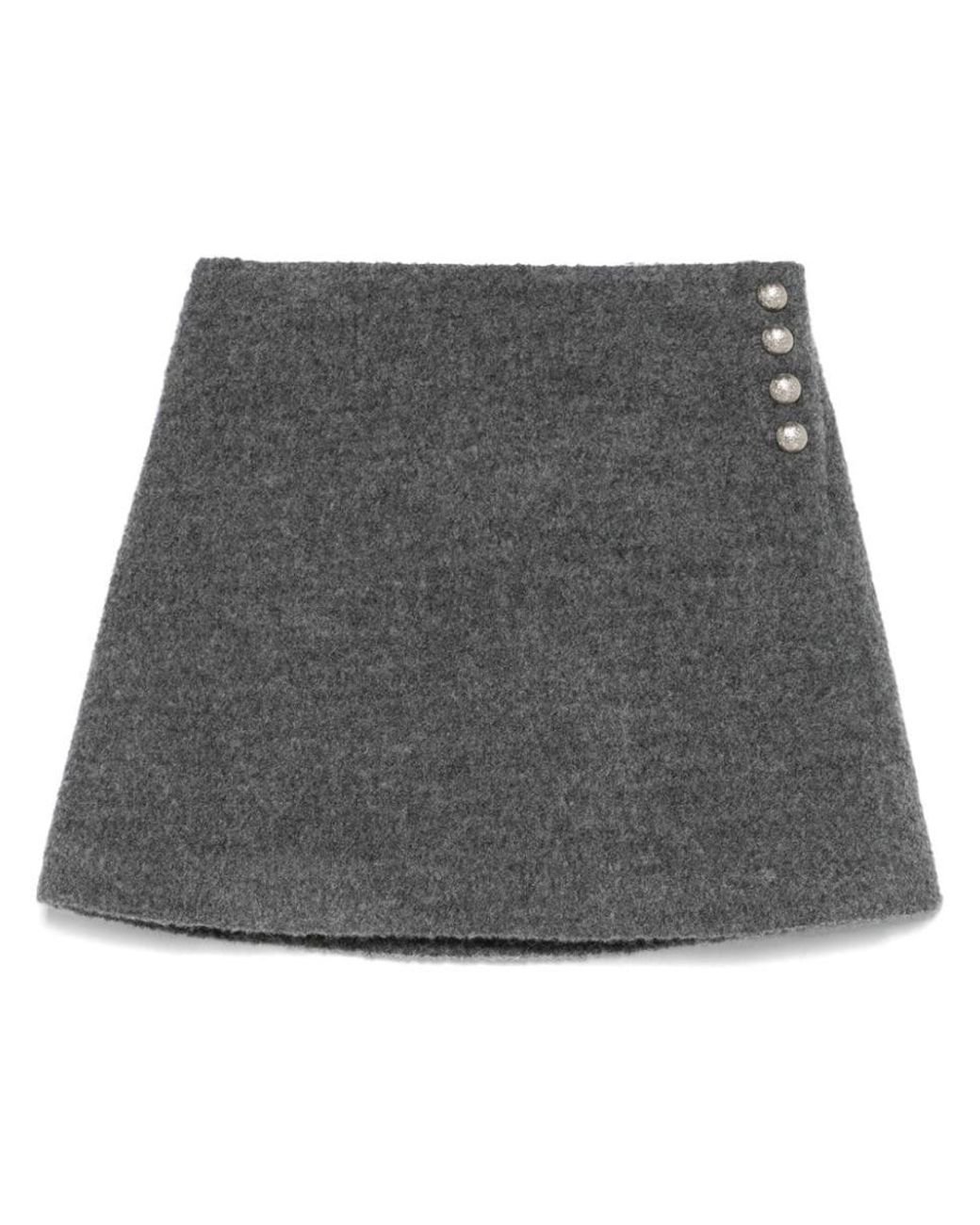 DUNST Wool Mini Skirt in Gray | Lyst