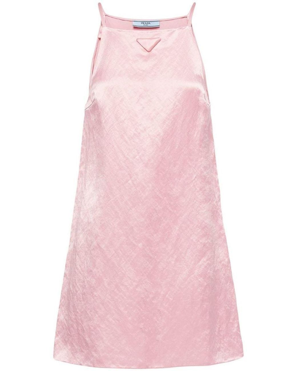 Prada Satin Mini Dress in Pink | Lyst