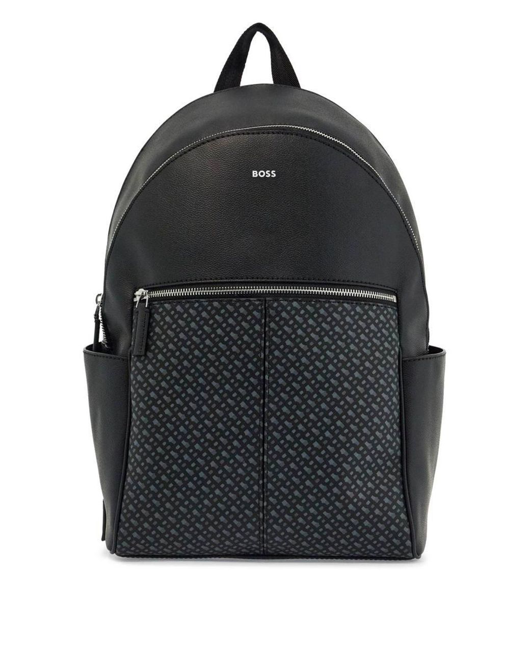 BOSS Backpack With Black Geometric Pattern for Men | Lyst