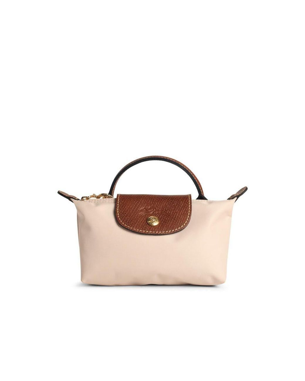 Longchamp Clutch Bag With 'Le Pliage Original' Handle in Pink | Lyst