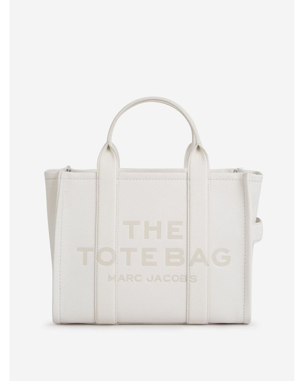 Marc Jacobs M Leather Tote Bag in White | Lyst