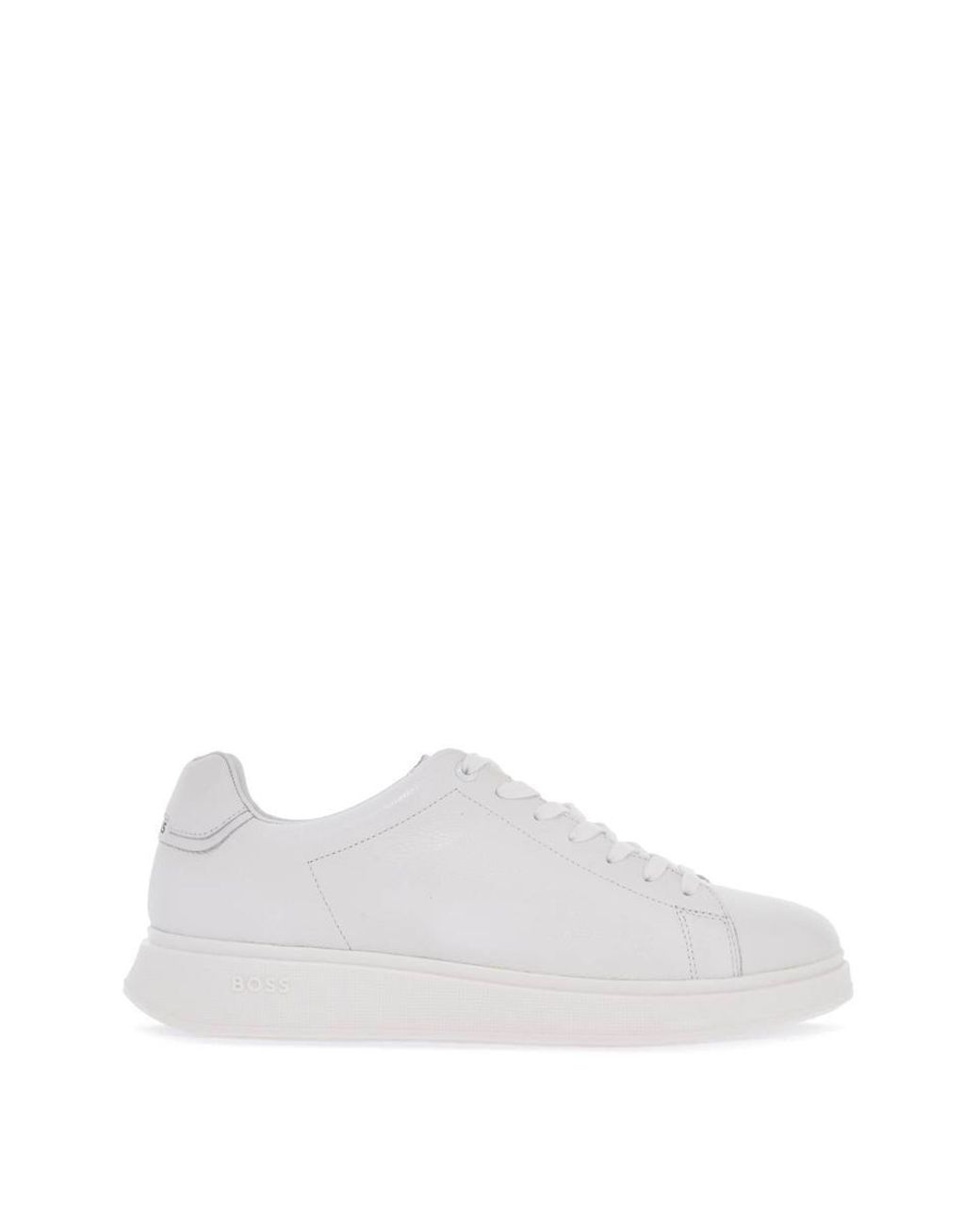 BOSS Sneakers Bulton_runn_gr White Leather With Rubber Sole for Men | Lyst