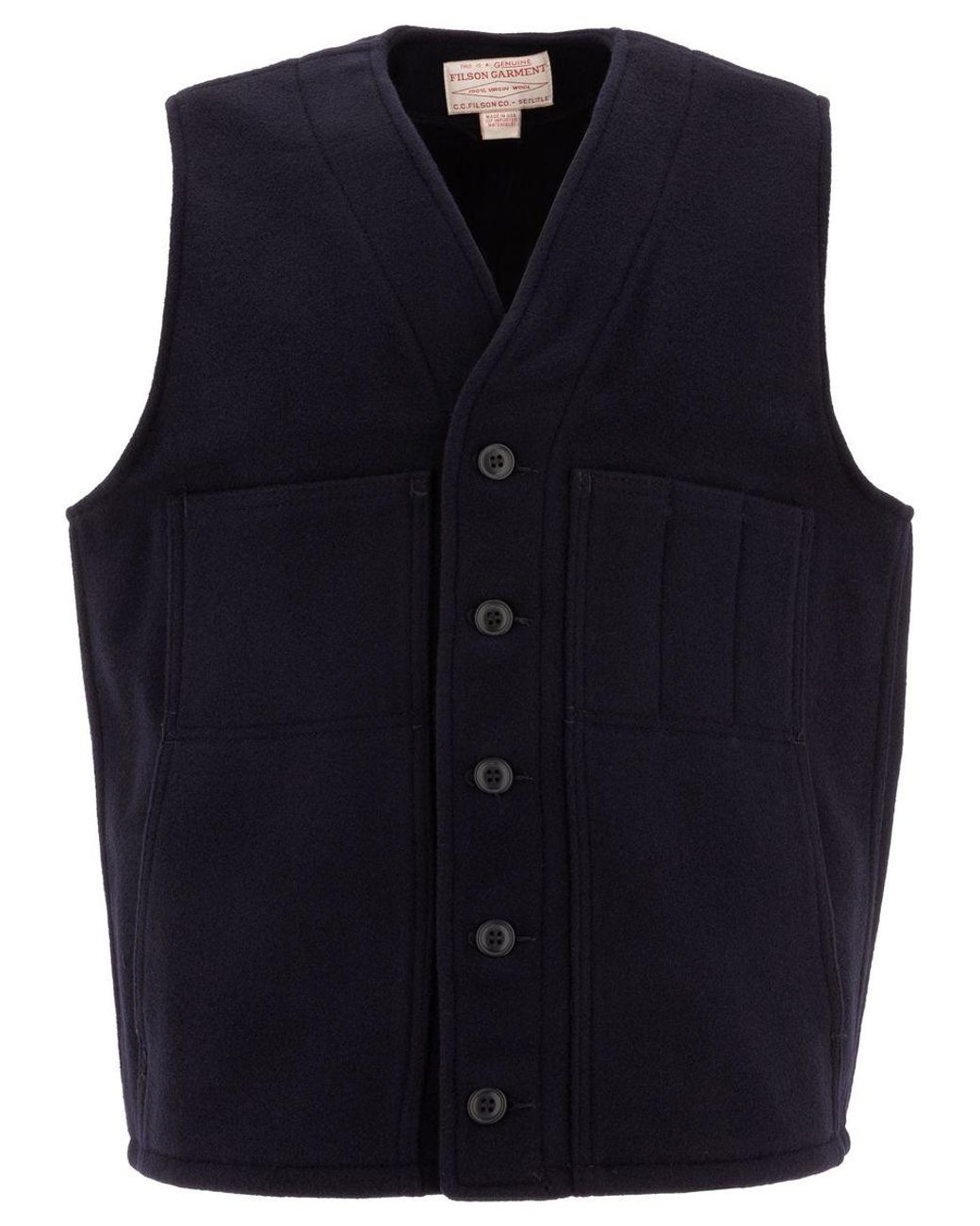 Filson "Mackinaw" Wool Vest in Blue for Men | Lyst