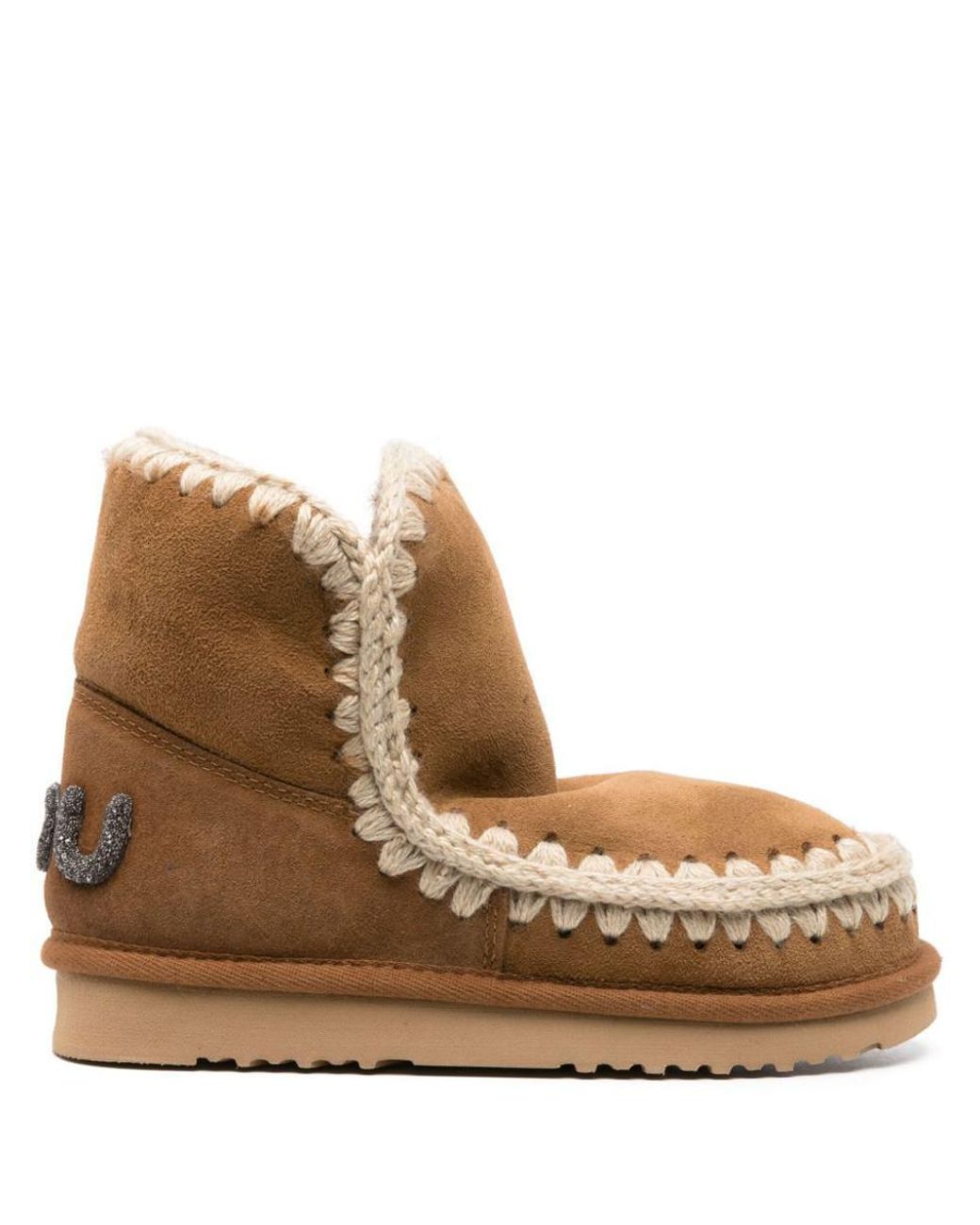 Mou "Eskimo 18" Ankle Boots With Glittering Logo in Brown | Lyst