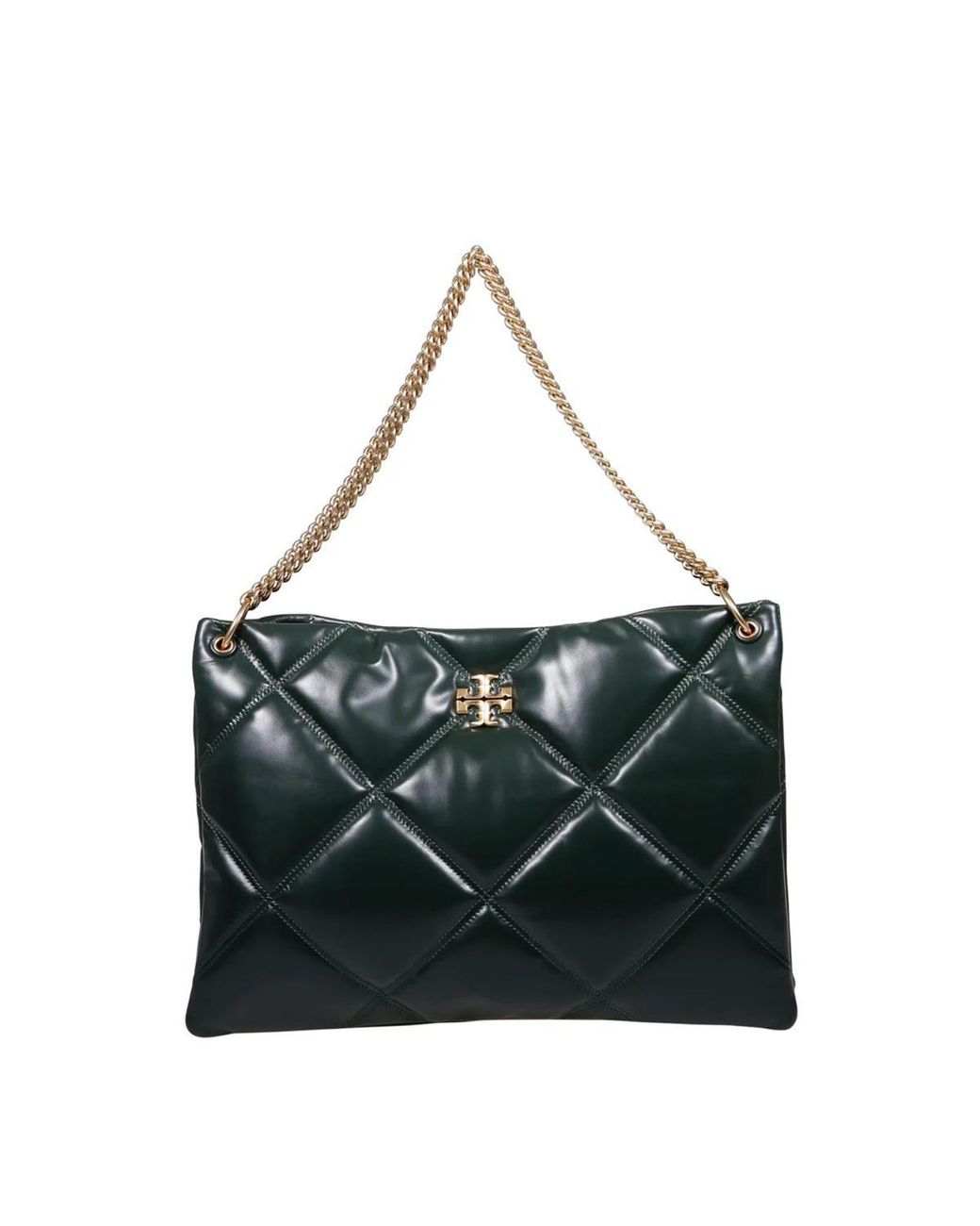 Tory Burch Kira Diamond Quilt Contrast Stitch Hobo in Green | Lyst