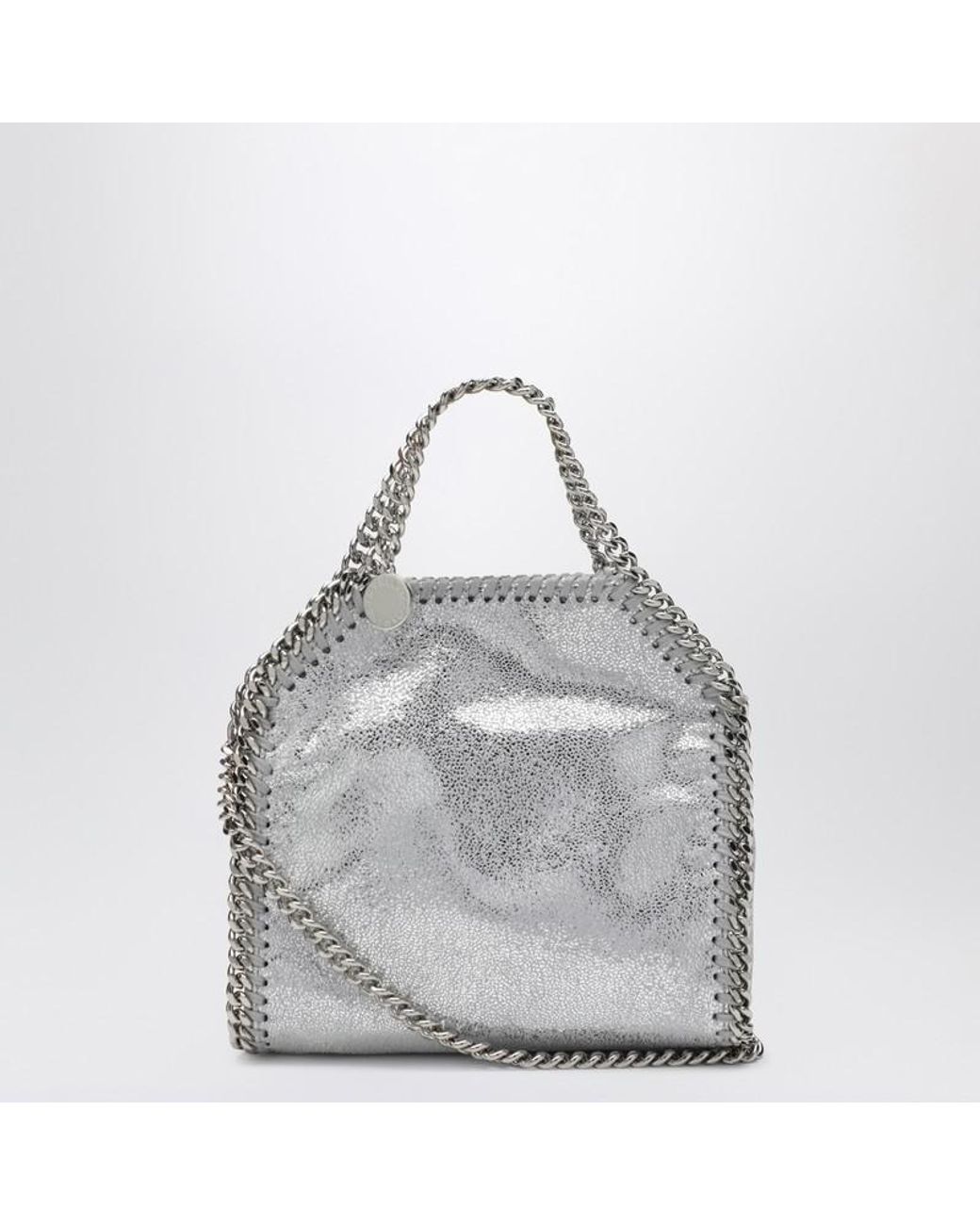 Stella McCartney Metallic Micro Falabella Tote Bag in Grey | Lyst UK