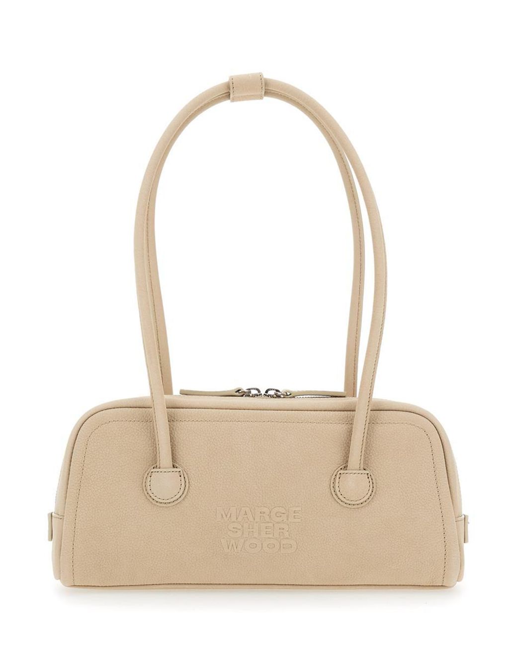 Marge Sherwood 'soft Baguette' Beige Shoulder Bag With Logo Detail In ...