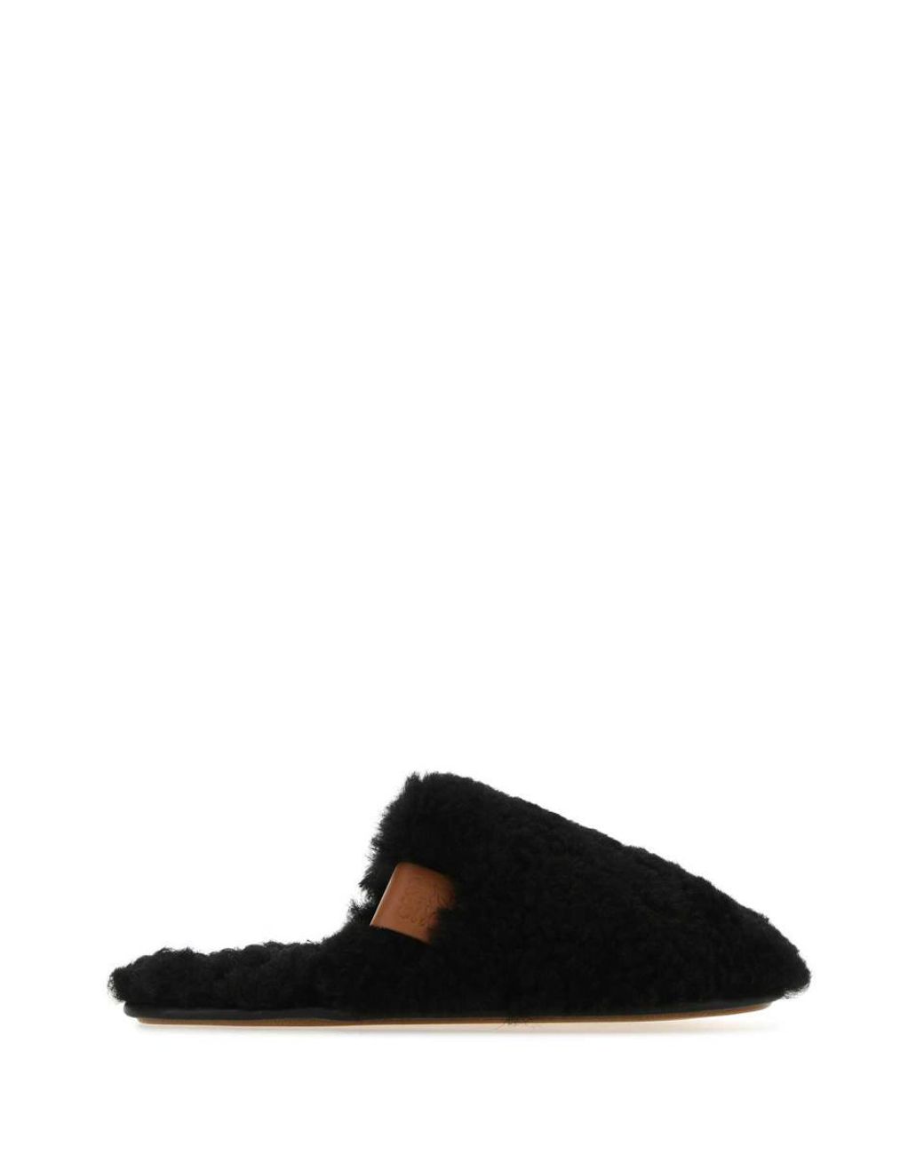 Loewe Shearling Slippers in Black for Men | Lyst