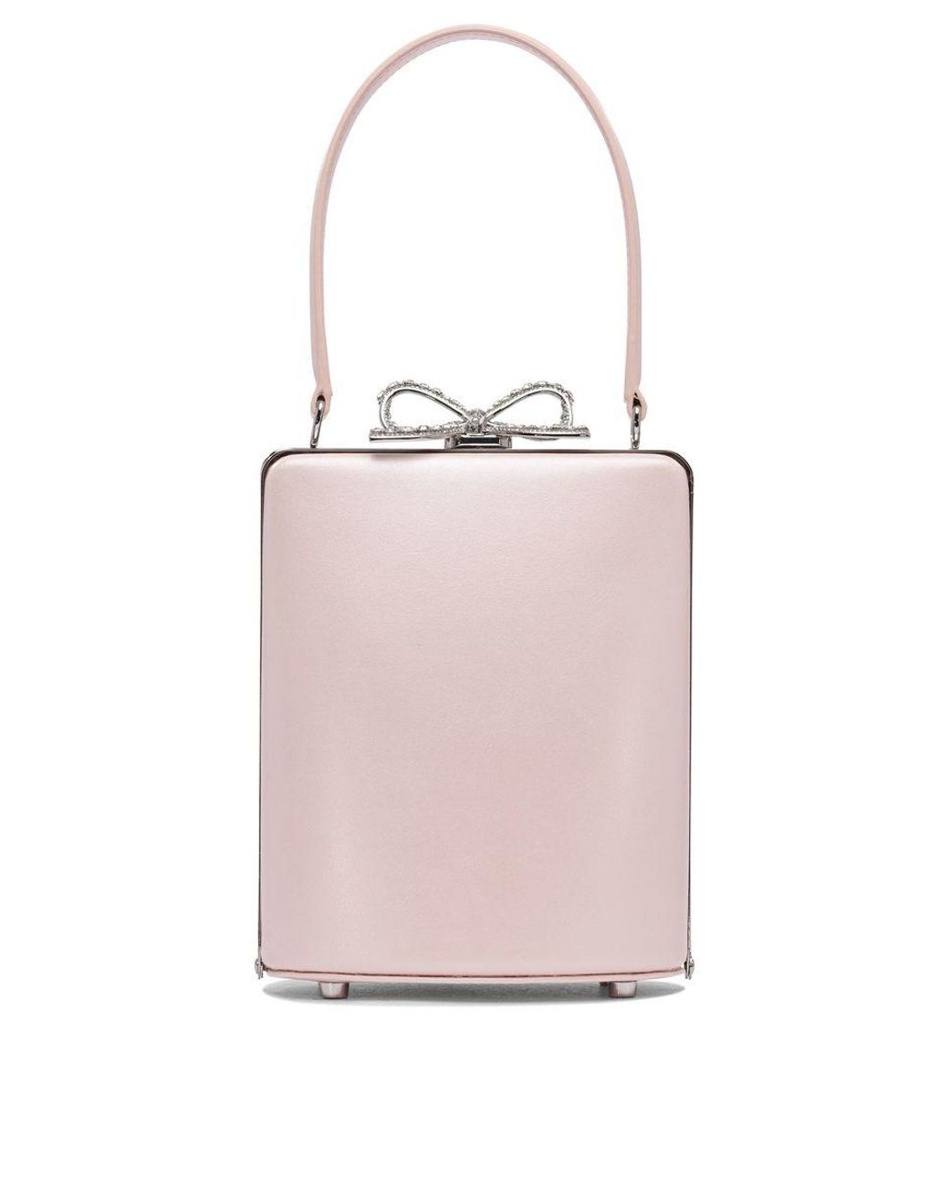 Self-Portrait Leather Mini Bow' Handbag in Pink | Lyst