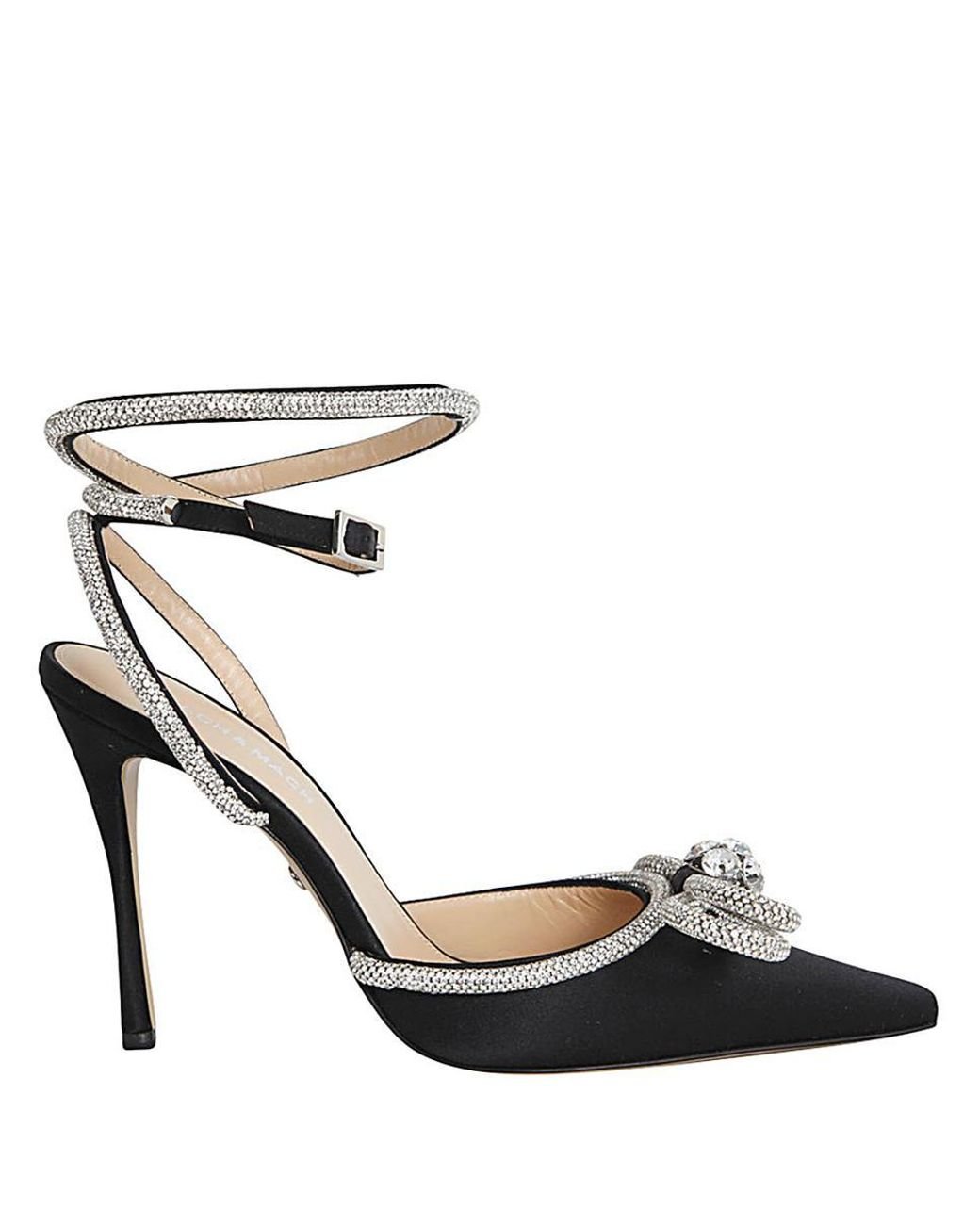 Mach & Mach Double Bow Satin High Heels Shoes in Metallic | Lyst