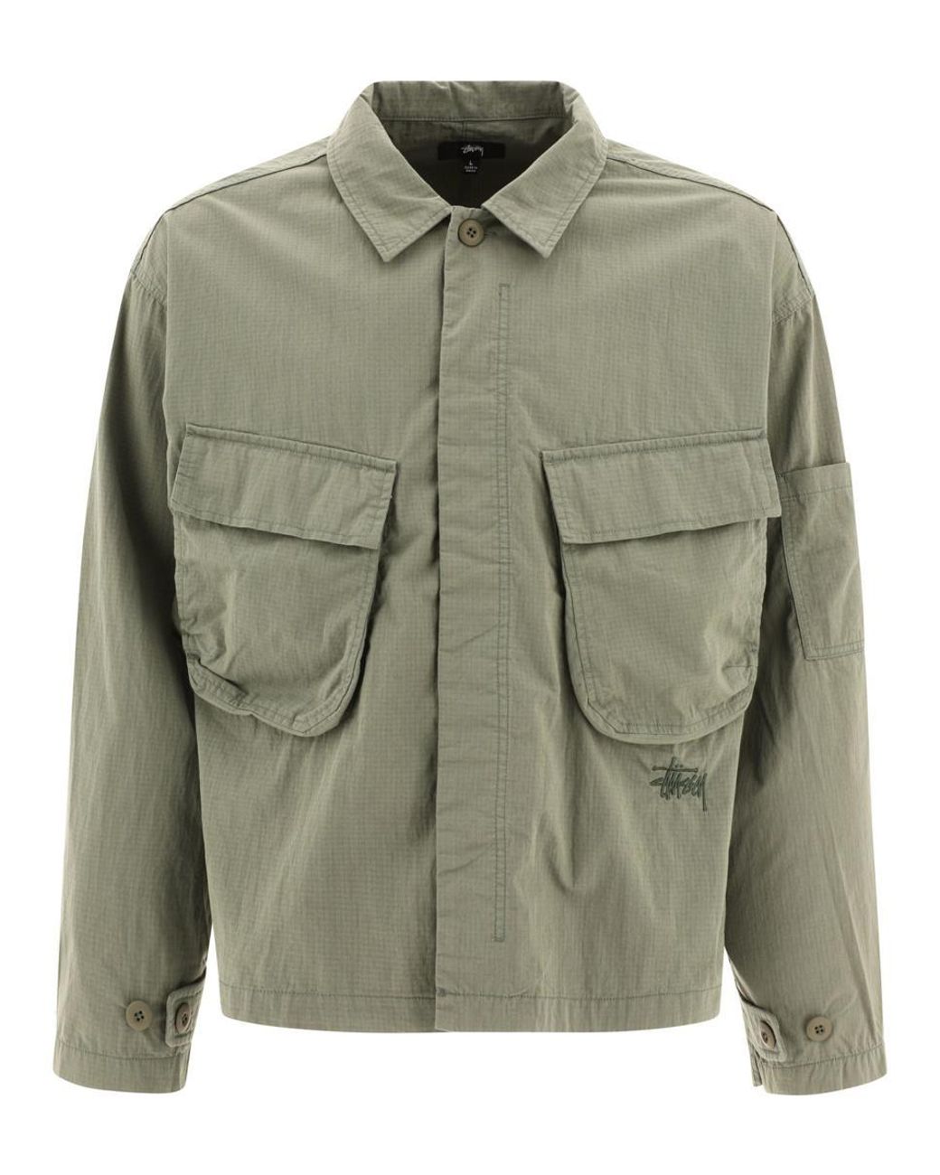Stussy "Military" Overshirt Jacket in Green for Men | Lyst