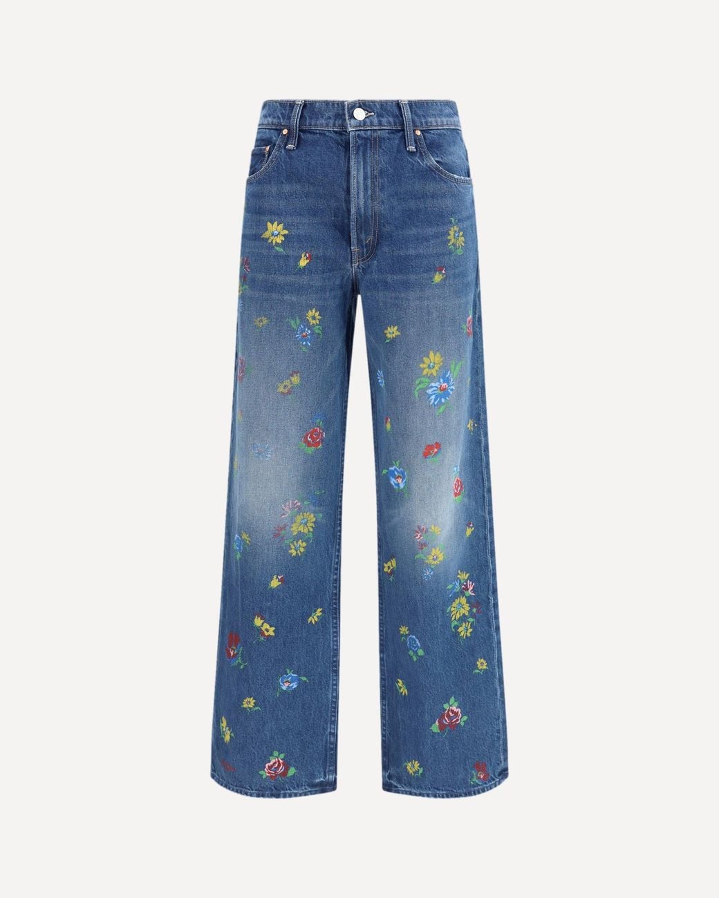 Mother Floral Print Jeans in Blue | Lyst UK