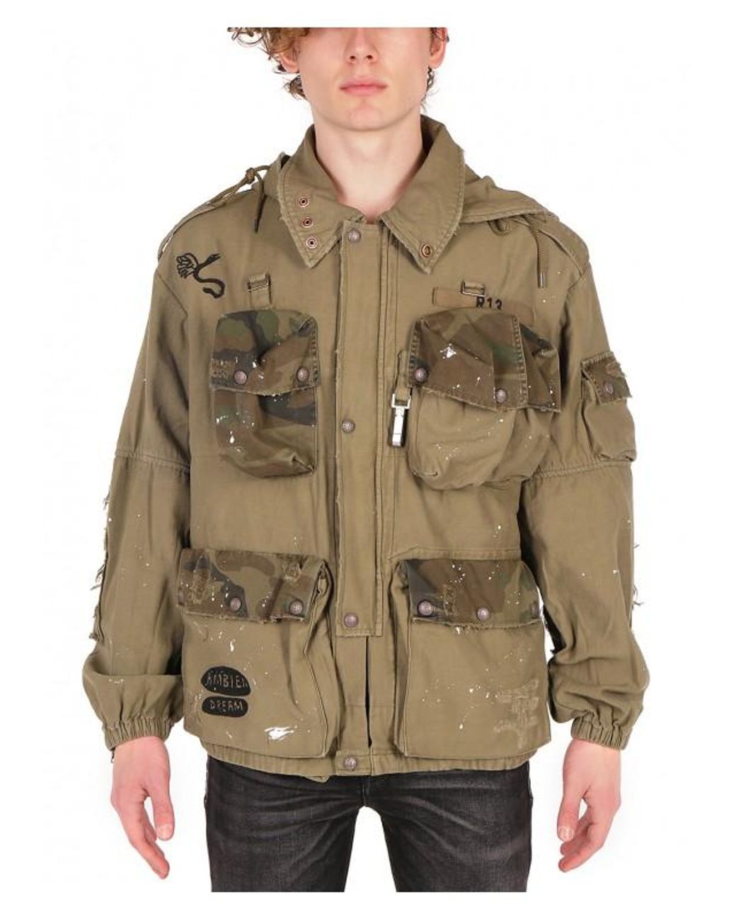 R13 Hooded Multi-pocket Jacket in Green for Men | Lyst