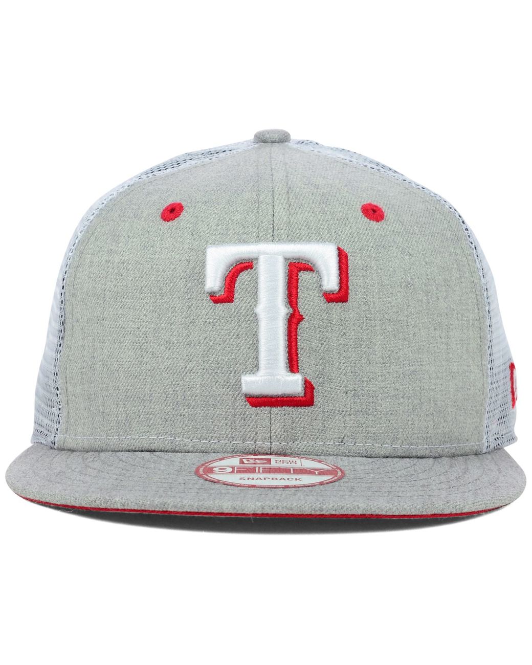 KTZ Texas Rangers Heather Trucker 9fifty Snapback Cap in Gray for Men ...