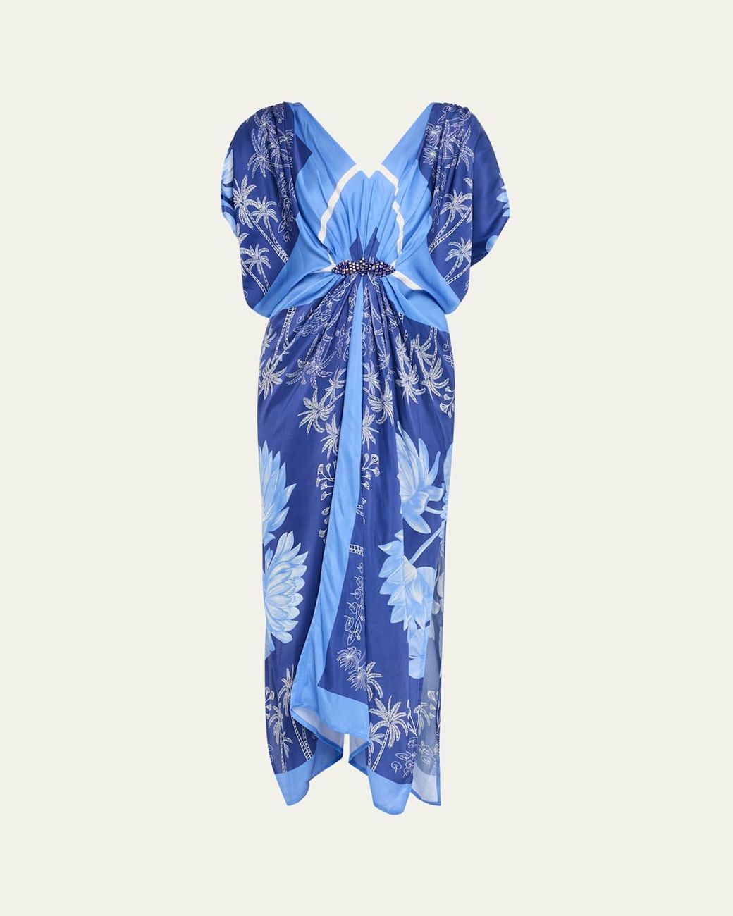 VERANDAH Hand-Draped Scarf Gown in Blue | Lyst